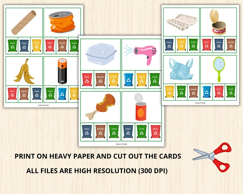 Earth Day Clip Card,earth Day Recycle Sort, Waste Sorting, Earth Day ...