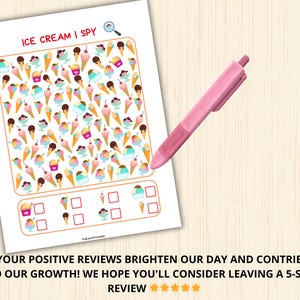 Ice Cream I Spy,ice Cream Activity,summer I Spy,summer Preschool ...
