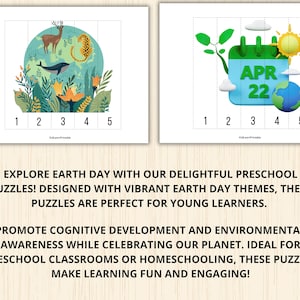 Earth Day Puzzles,earth Day Preschool,number Sequence Puzzles,1-10 ...