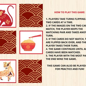 Chinese New Year Memory Game,lunar New Year Matching Activity,memory ...
