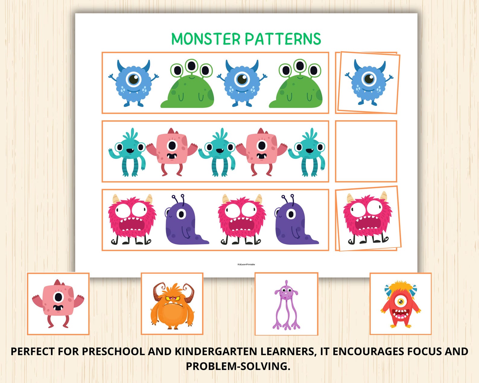 Monster Pattern,pattern Recognition,what Comes Next,monster Preschool ...
