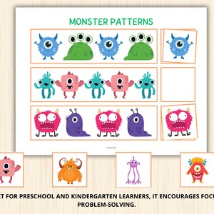 Monster Pattern,pattern Recognition,what Comes Next,monster Preschool ...