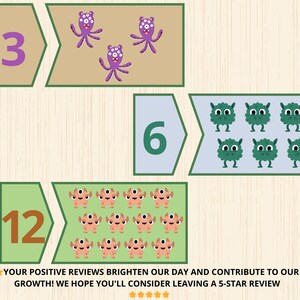 Monster Number Matching Activity,monster Number Match Puzzle,monster ...
