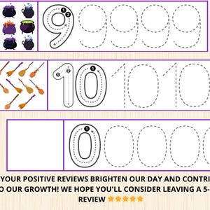 Halloween Number Tracing,handwriting Practice,writing Skills,tracing ...