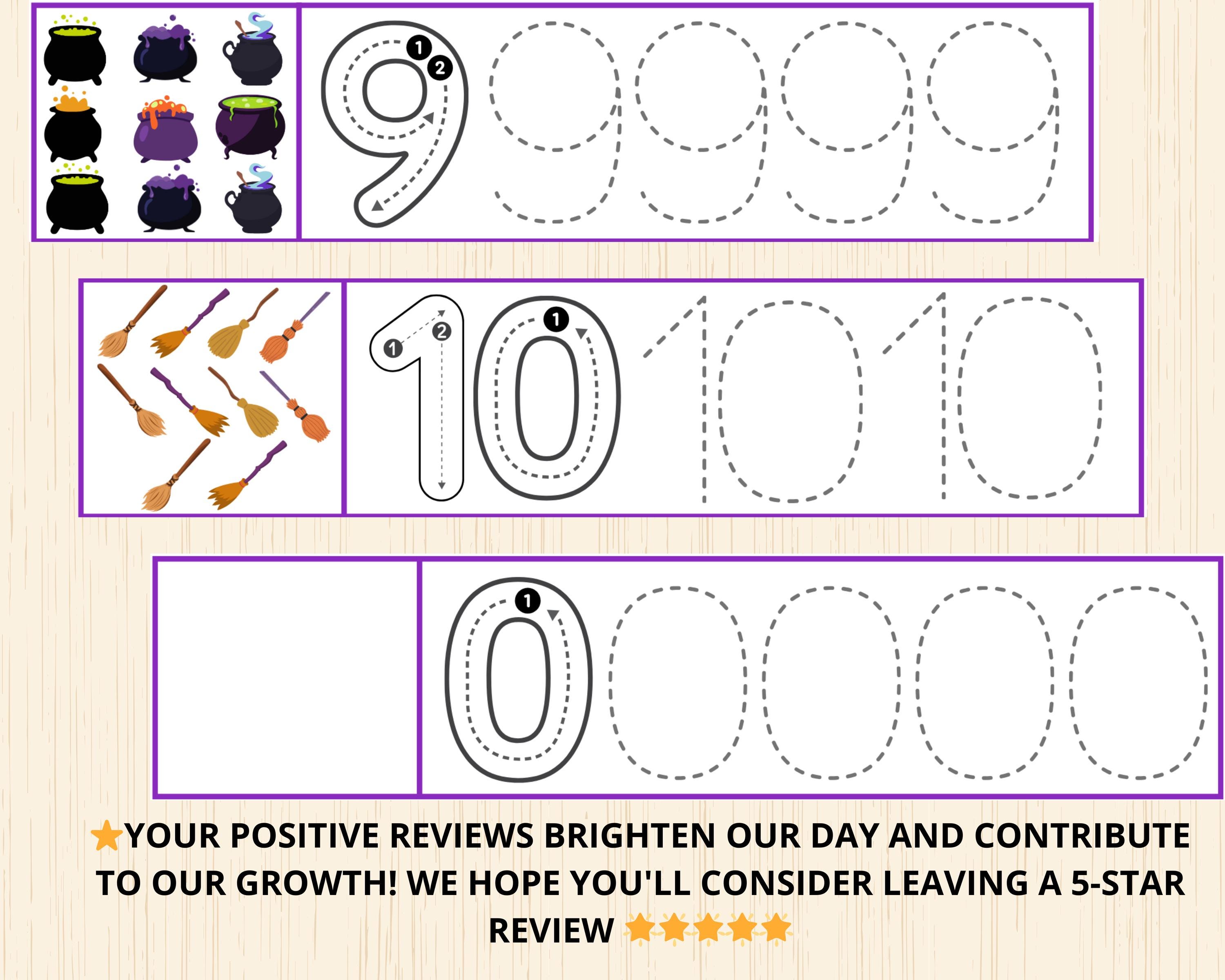 Halloween Number Tracing,handwriting Practice,writing Skills,tracing ...