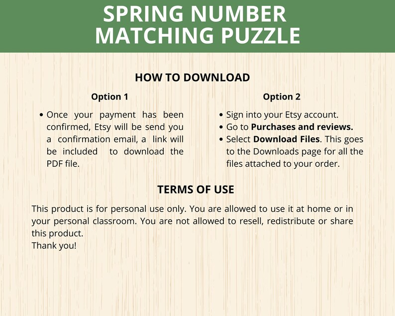 Spring Number Matching,printable Puzzle,counting Activity,preschool ...