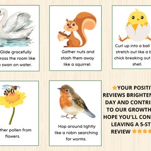 Spring Movement Cards, Kids Action Flashcards, Action Cards,montessori ...