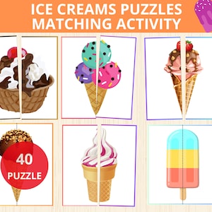 Ice Cream Matching Activity,summer Puzzles,symmetry Puzzles,popsicles ...
