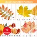 Fall Leaves Number Puzzles,autumn Preschool Math Activity,leaf Puzzle ...