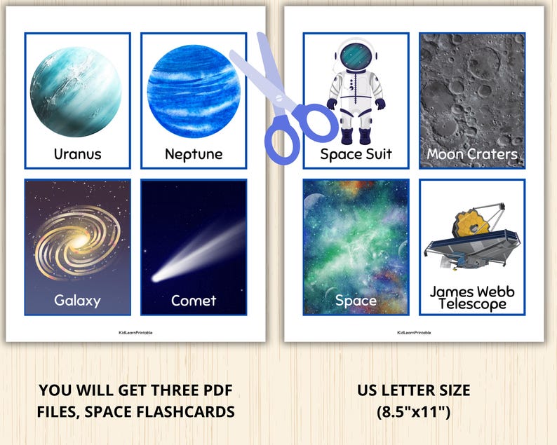Space Flashcard,planets Flashcards,solar System Flash Cards,space ...