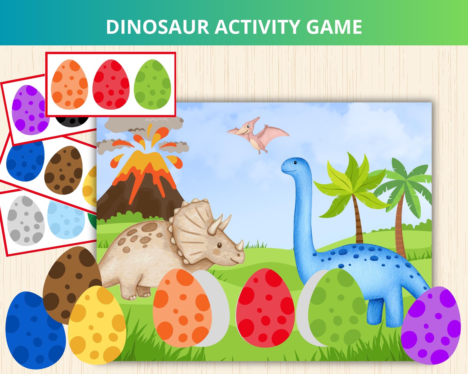 Dinosaur Activity Game,dinosaur Pattern Game,sequencing Activity,color ...