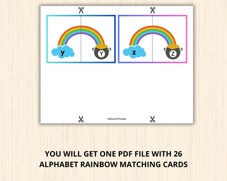 Rainbow Alphabet Matching Cards,rainbow Letter Matching,abc Puzzles ...