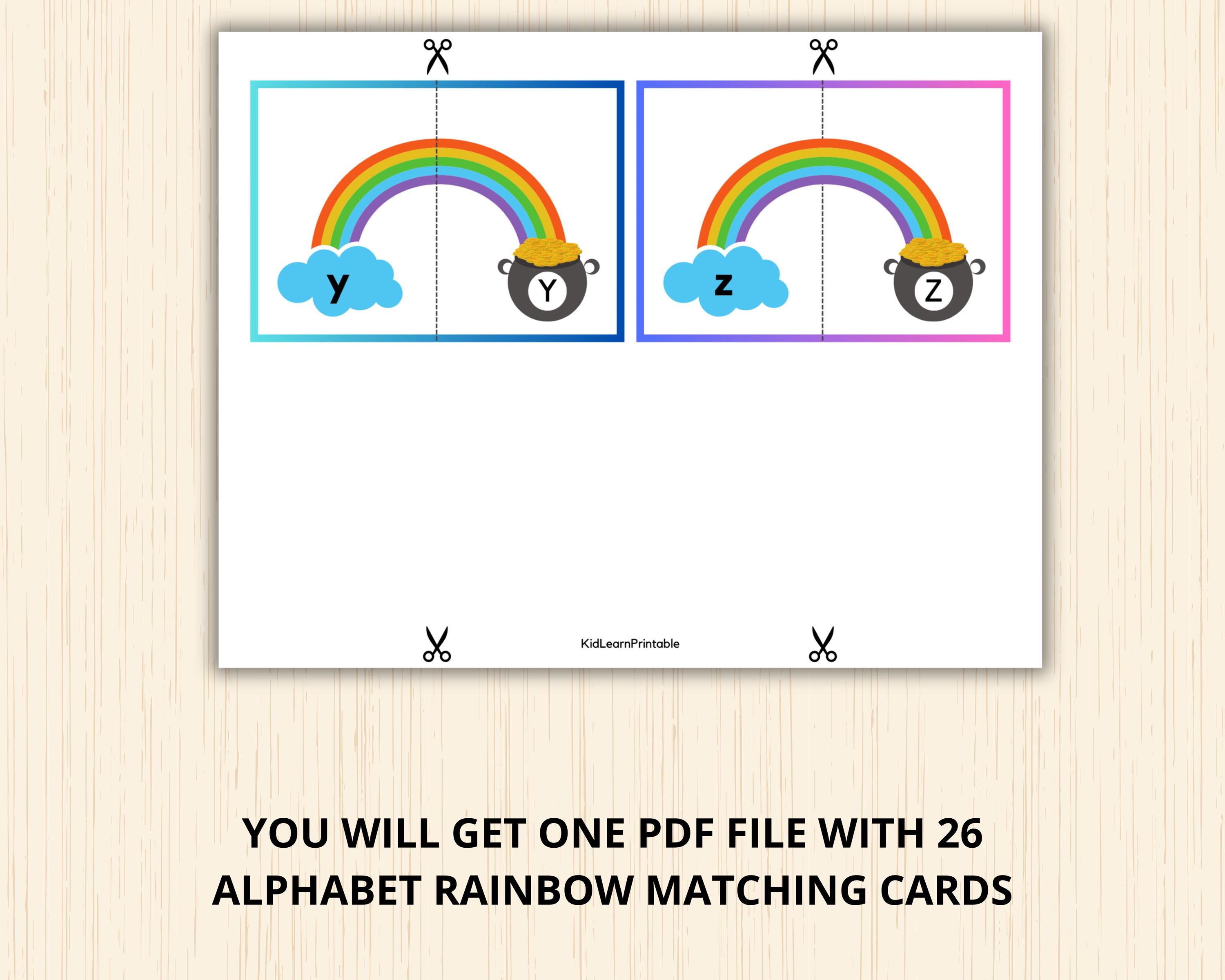Rainbow Alphabet Matching Cards,rainbow Letter Matching,abc Puzzles ...