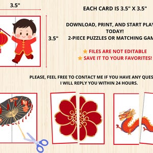 Chinese New Year Matching Game,matching Activity for Kids,lunar New ...