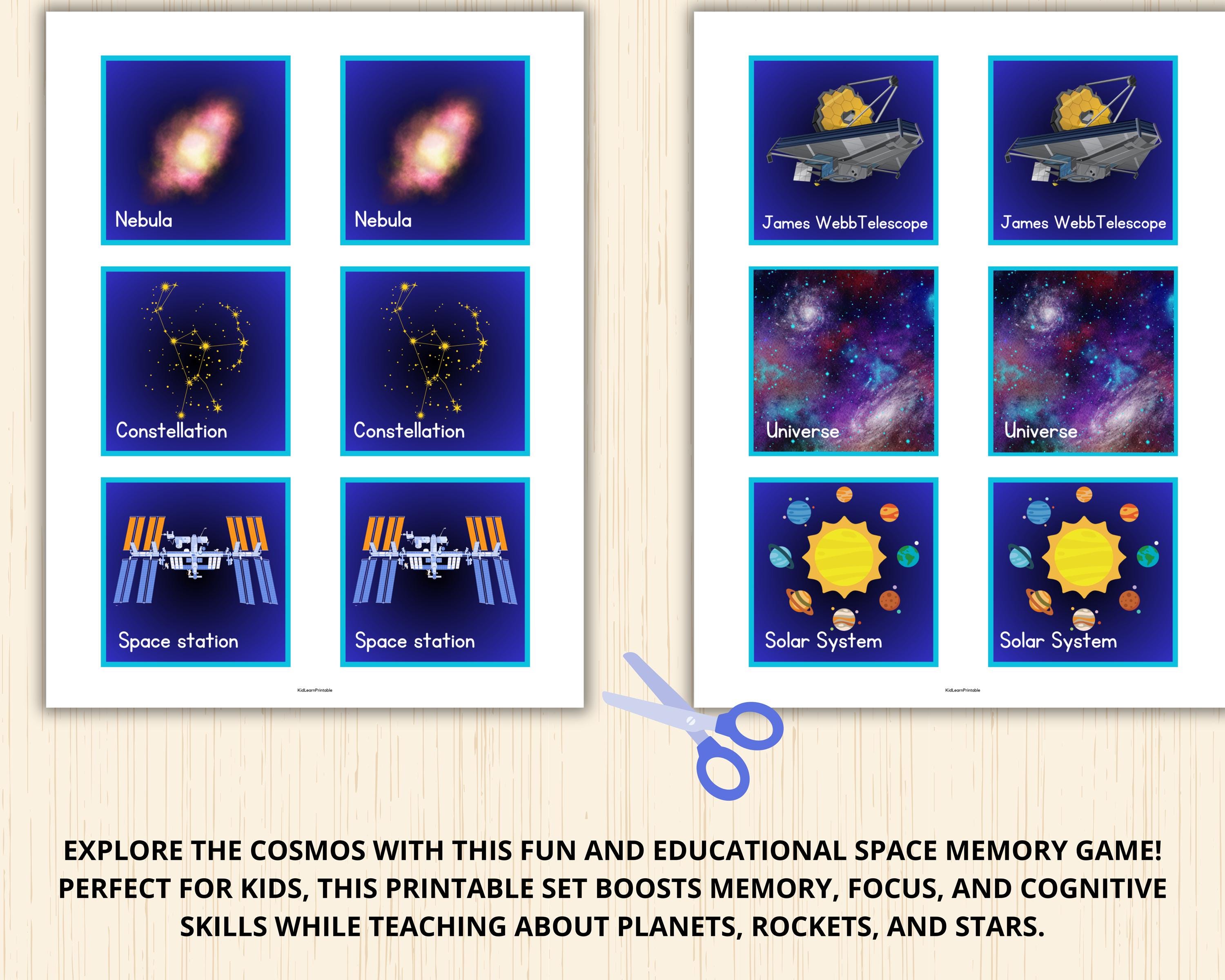 Space Memory Game,outer Space Matching Game,solar System Activity,space ...