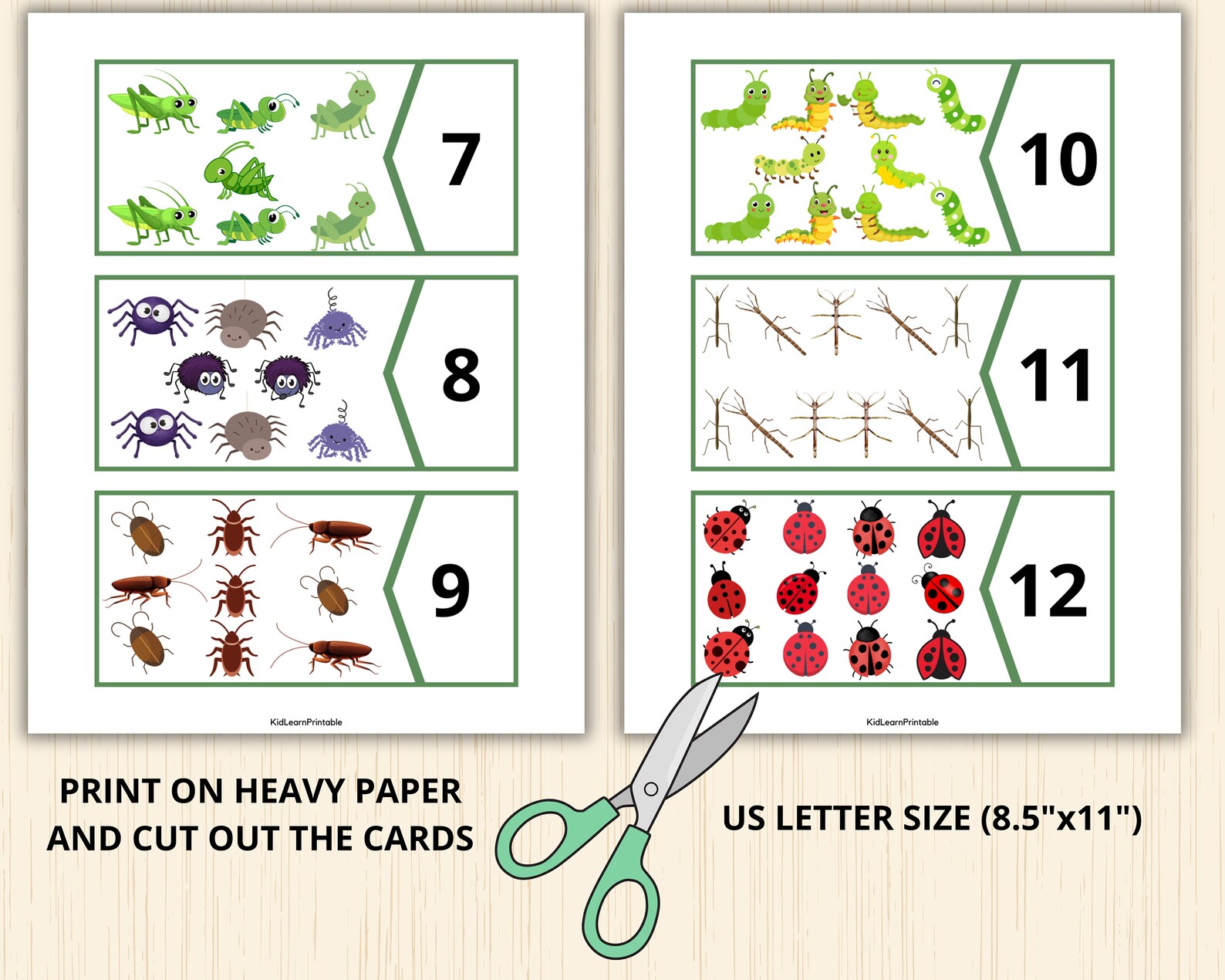 Insect Number Matching,spring Puzzle,counting Activity,preschool,number ...