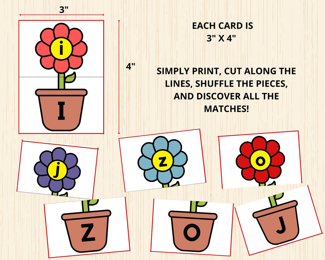 Flower Alphabet Match, Spring Preschool Activity,alphabet Matching Game ...