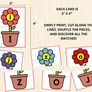 Flower Alphabet Match, Spring Preschool Activity,alphabet Matching Game ...