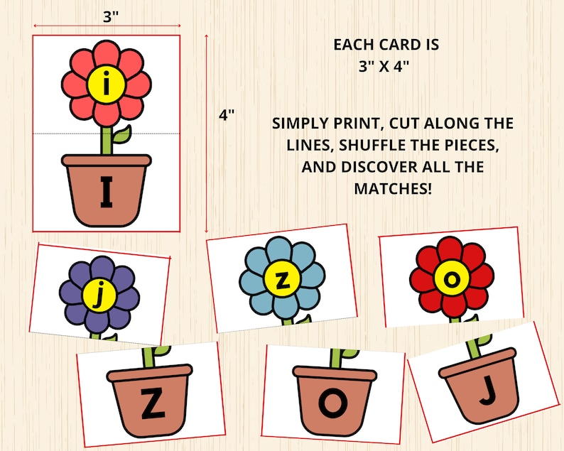 Flower Alphabet Match, Spring Preschool Activity,alphabet Matching Game ...
