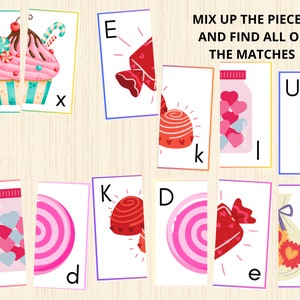 Candy Alphabet Matching Cards, Alphabet Puzzles,toddler Matching Game ...