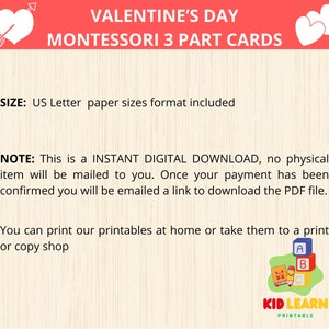 Montessori 3 Part Valentine's Day Cards, Flashcards, Montessori ...
