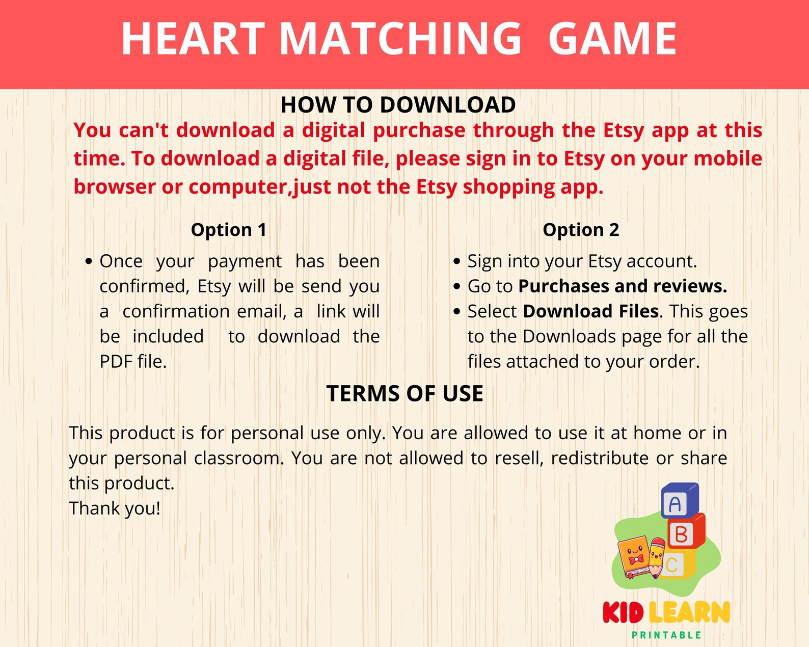 Heart Matching Game,valentine's Day Matching Activity,two Pieces Puzzle ...