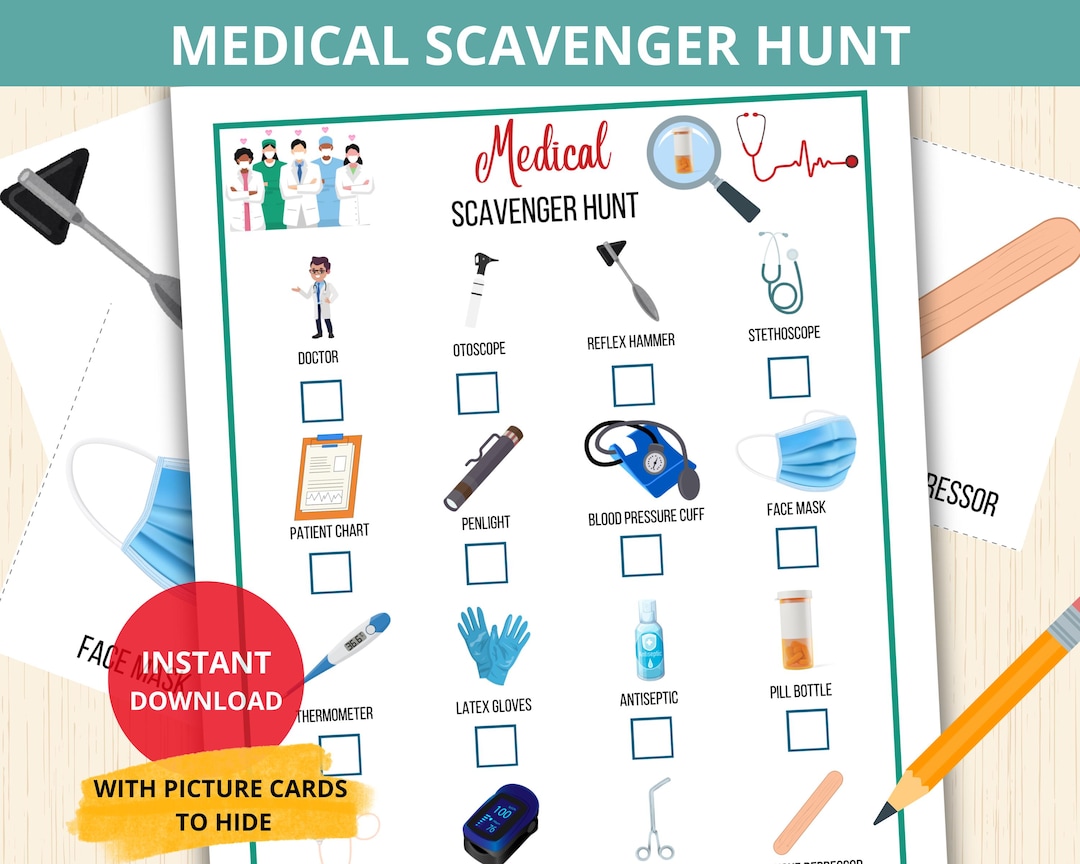 Medical Scavenger Hunt,hospital Treasure Hunt,nurse Medical Games ...