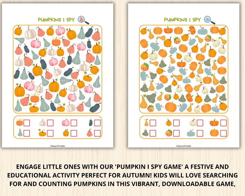 I Spy Pumpkins,fall Counting Activity,fall Worksheets,fall Preschool,i ...