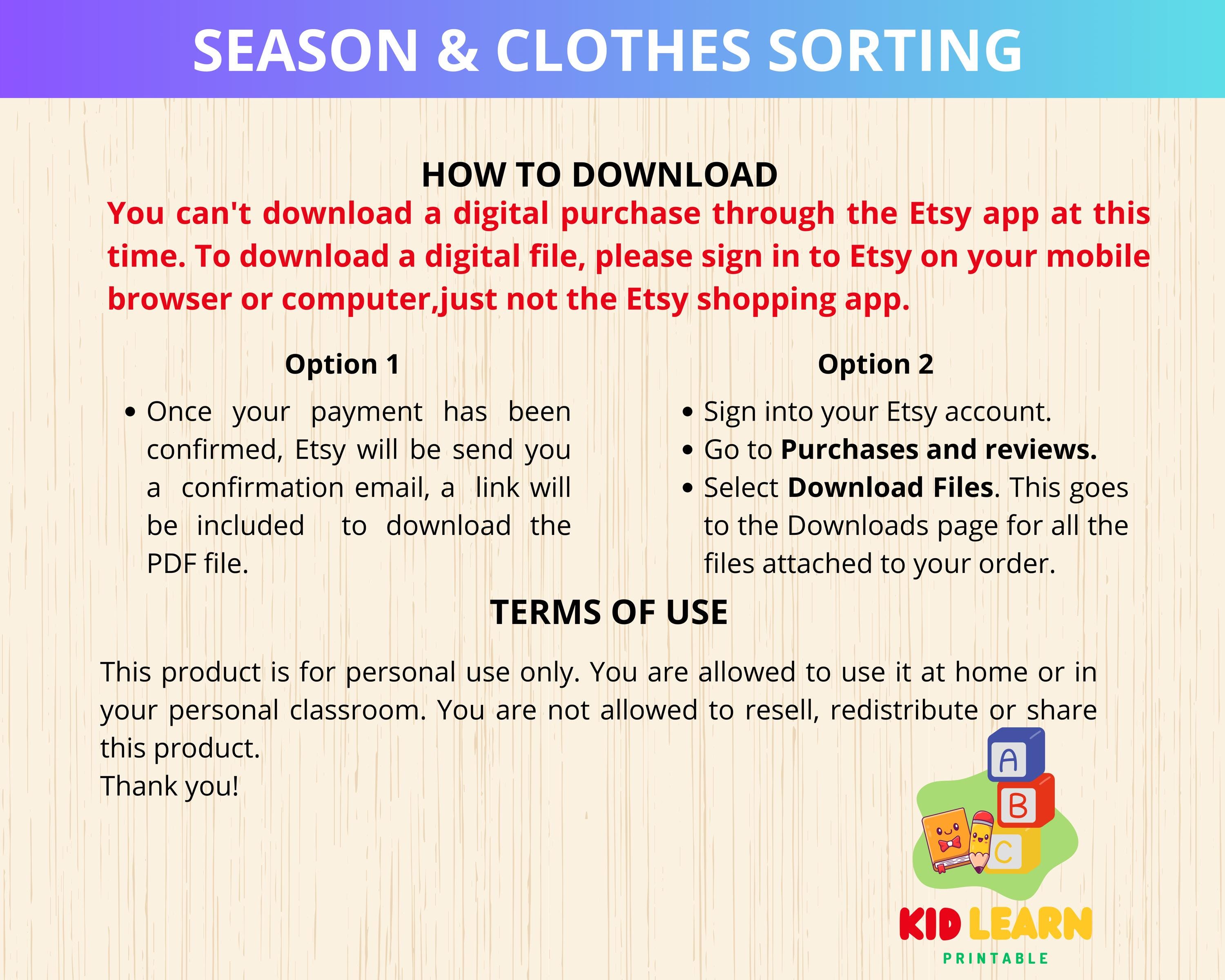 Clothes Sorting Activity,season Wear Activities,weather Dress up Game ...