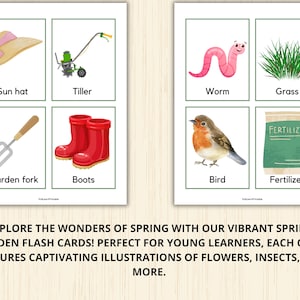 Montessori Garden Cards, Preschool Printable, Garden Flashcards ...