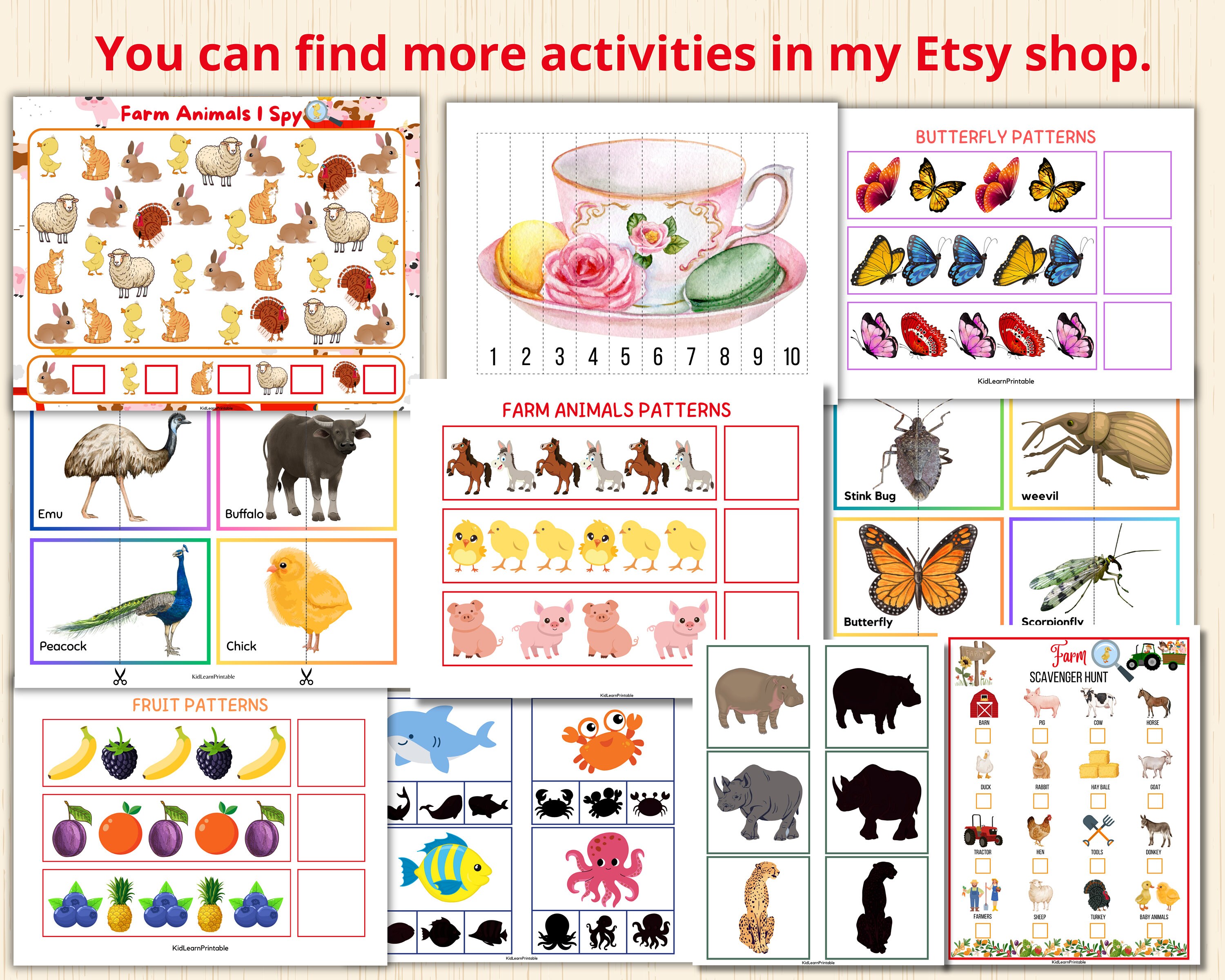 Farm Animals Word Tracing Cards,farm Words Tracing,farm Montessori,farm ...