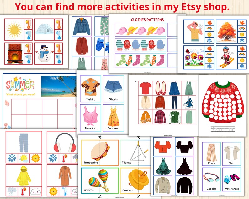Hanging Clothes Activity,clothes Sorting,weather Clothing,washing ...
