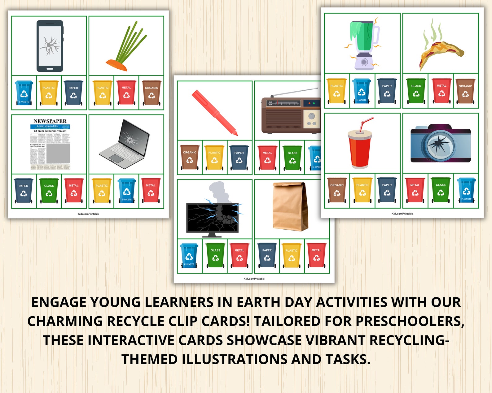 Earth Day Clip Card,earth Day Recycle Sort, Waste Sorting, Earth Day ...