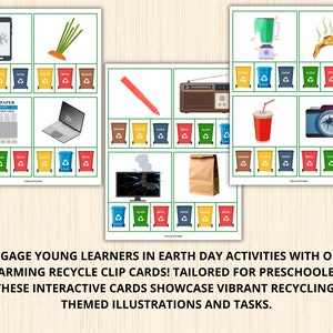 Earth Day Clip Card,earth Day Recycle Sort, Waste Sorting, Earth Day ...