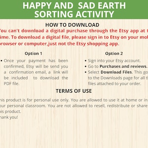 Happy Earth Sad Earth Sorting Activity,earth Day Montessori Preschool ...