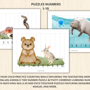 Australian Animals Number Puzzles,animals Number Sequence,australia ...