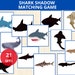 Shark Shadow Matching Game,animals Matching,animal Matching Cards,shark ...