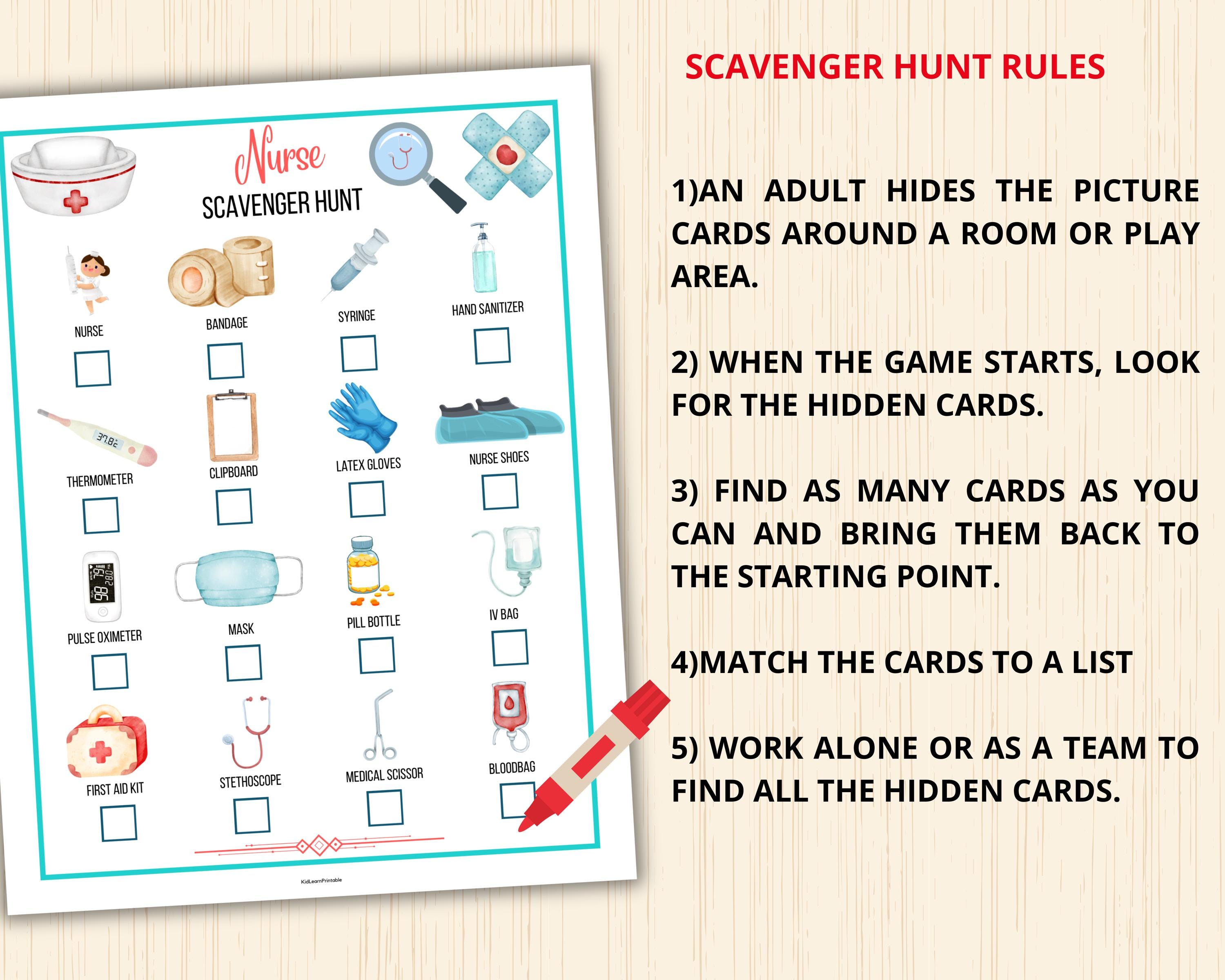 Nurse Scavenger Hunt,medical Scavenger Hunt,nurse Activities,nurse ...