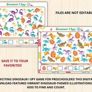 Dinosaurs I Spy,seek and Find,look and Find,dinosaur Party Game,i Spy ...