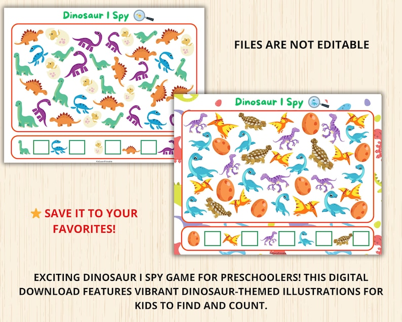 Dinosaurs I Spy,seek and Find,look and Find,dinosaur Party Game,i Spy ...