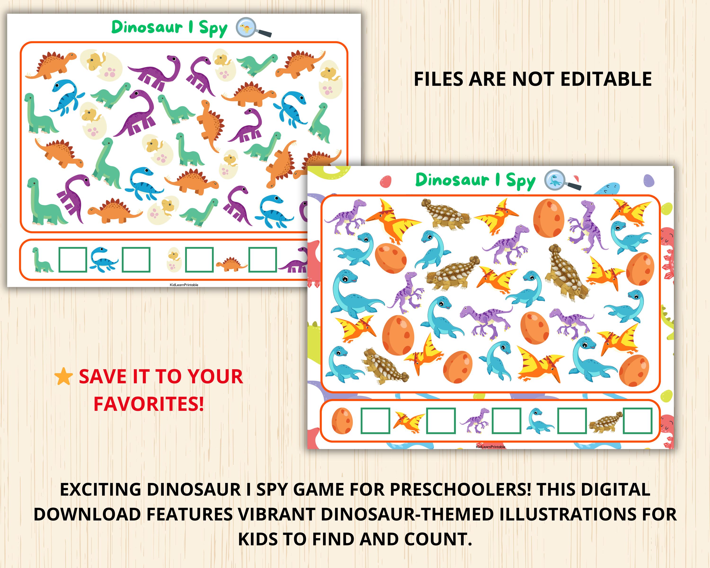 Dinosaurs I Spy,seek and Find,look and Find,dinosaur Party Game,i Spy ...