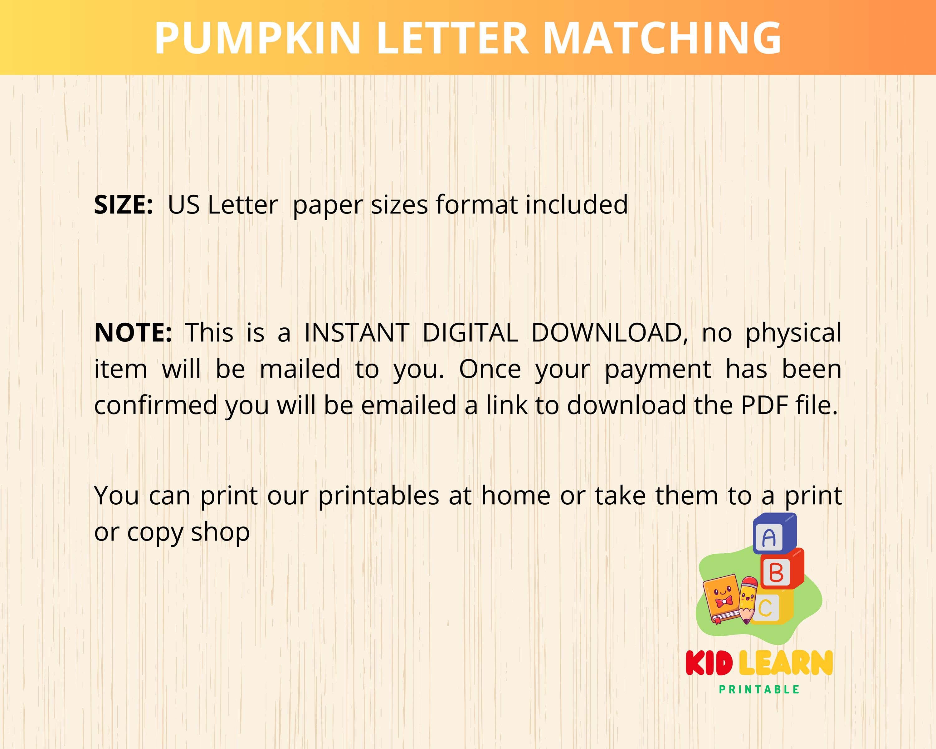 Pumpkin Alphabet Puzzle Pairs,fall Alphabet Match,matching Cards ...