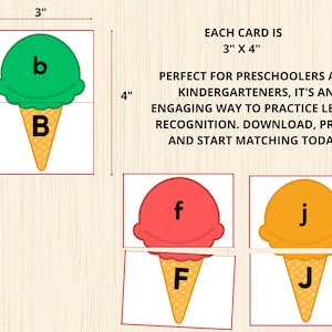 Ice Cream Alphabet Match,preschool Letters,alphabet Matching Game ...