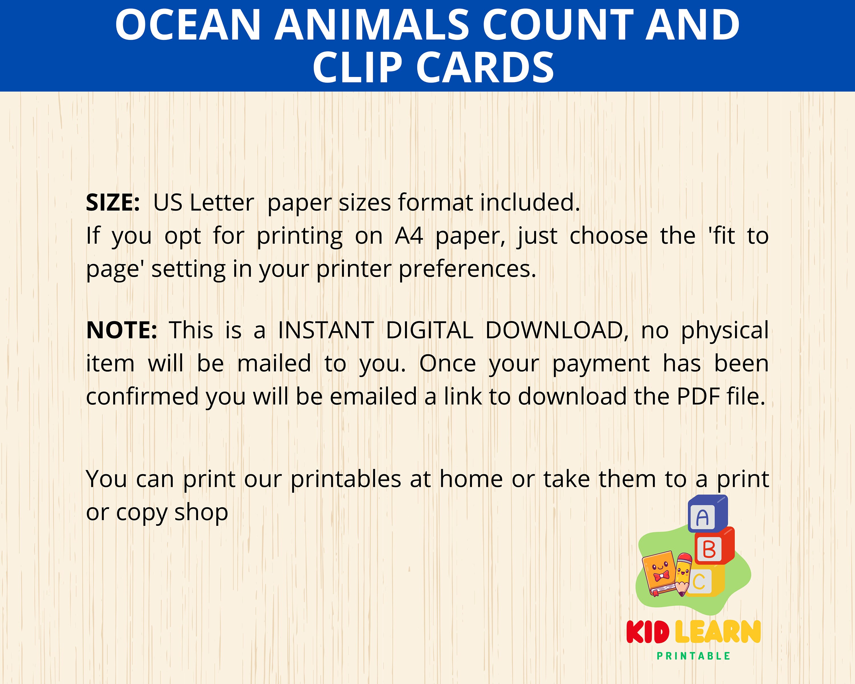 Ocean Animal Count and Clip Cards,numbers 1-20,ocean Animals Flashcards ...
