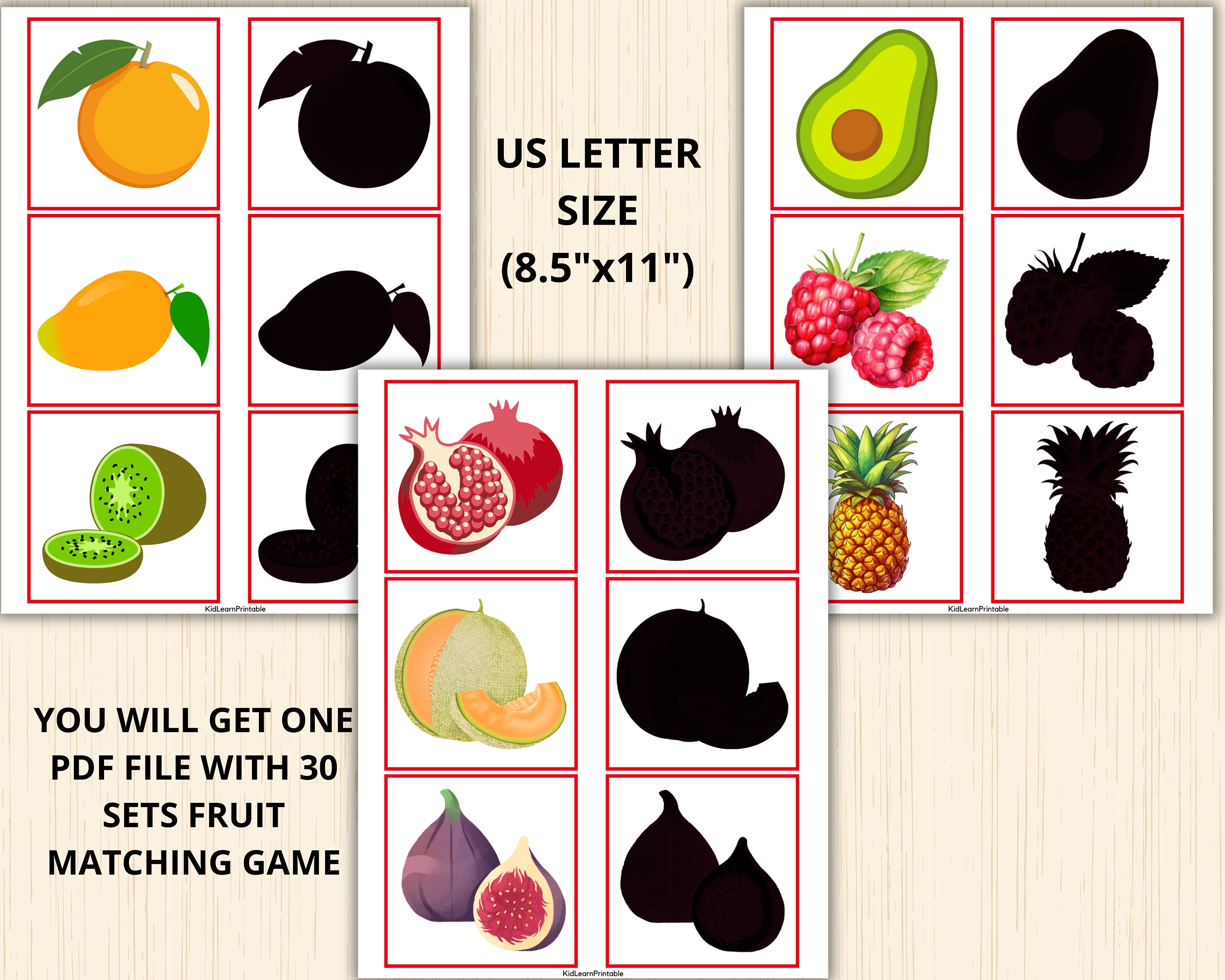 Fruits Shadow Matching,fruits Matching Game,fruit Montessori,fruits ...