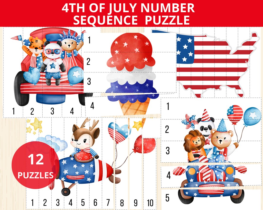 4th of July Number Sequence,numbers 1-10,4th July Preschool,usa ...