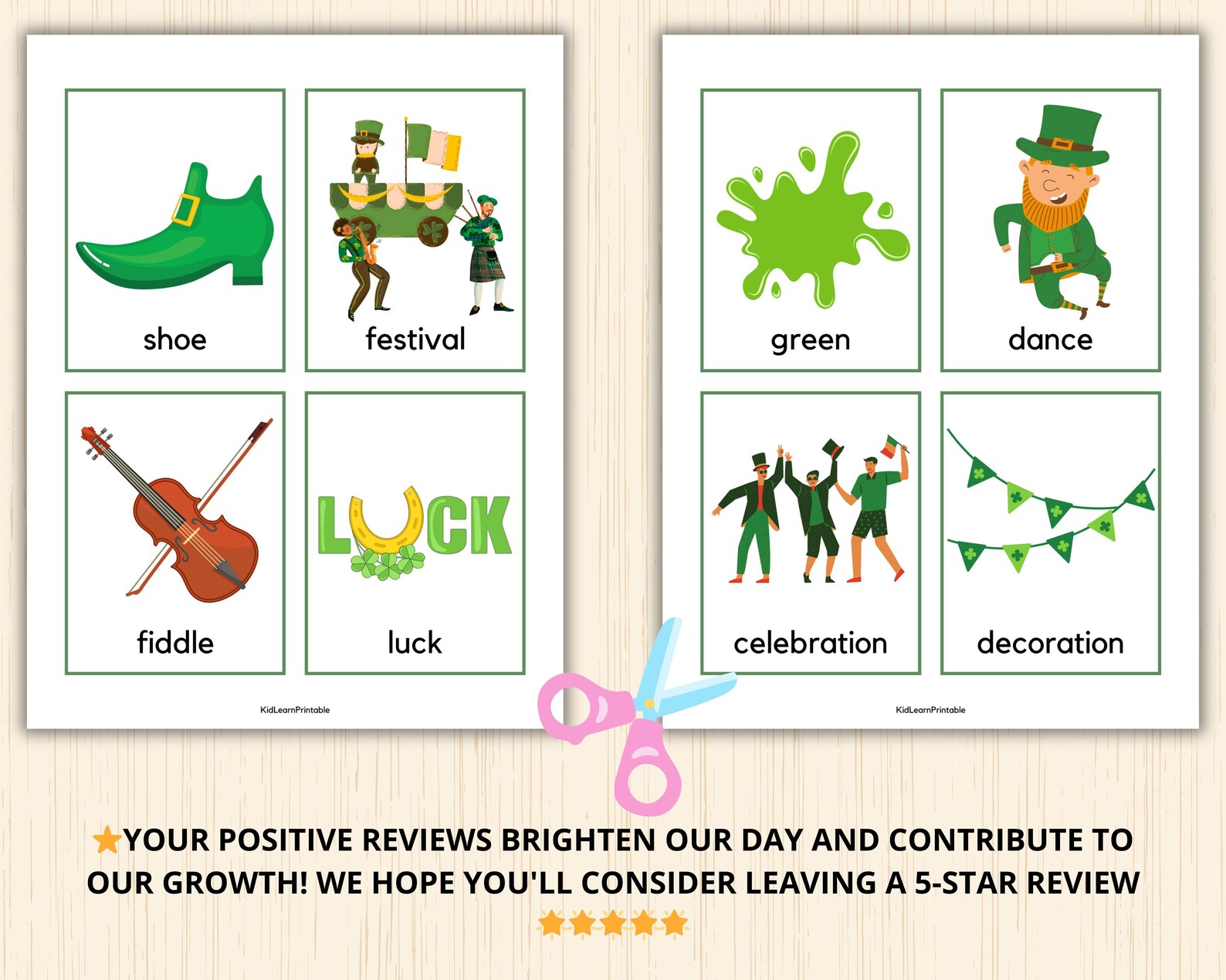 St. Patrick's Day Flashcard,st Patricks Vocabulary,saint Patrick's ...