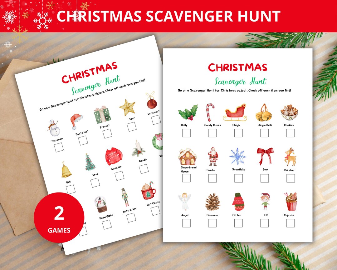 Christmas Scavenger Hunt,christmas Treasure Hun,christmas Kids Game ...