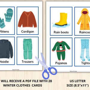 Winter Clothing Flashcard ,winter Clothes Flashcard,winter Vocabulary ...