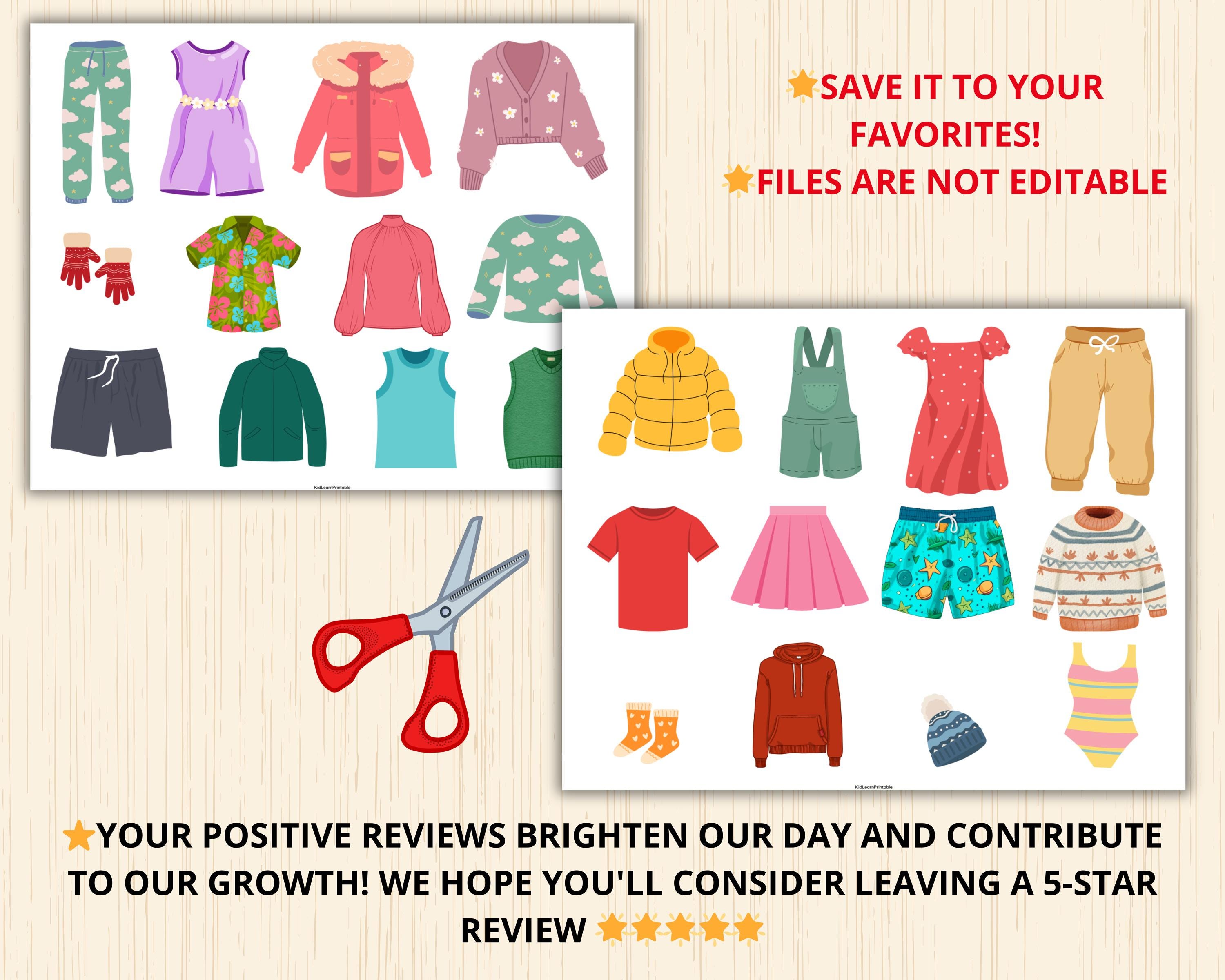 Hanging Clothes Activity,clothes Sorting,weather Clothing,washing ...